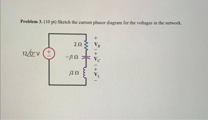 Solved Problem 3. (10pt) Sketch the current phasor diagram | Chegg.com