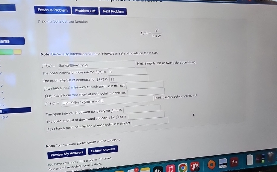 Solved Previous Problem(1 ﻿point) ﻿Consider the | Chegg.com