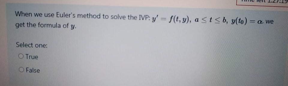Solved When we use Euler's method to solve the IVP: y' = | Chegg.com