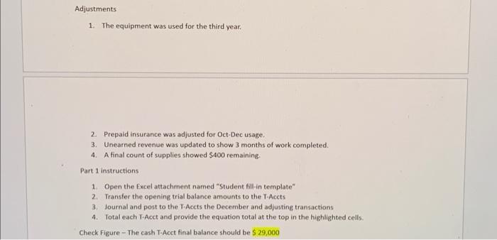 Solved accounting 101. Part 1 will contain a chart of | Chegg.com