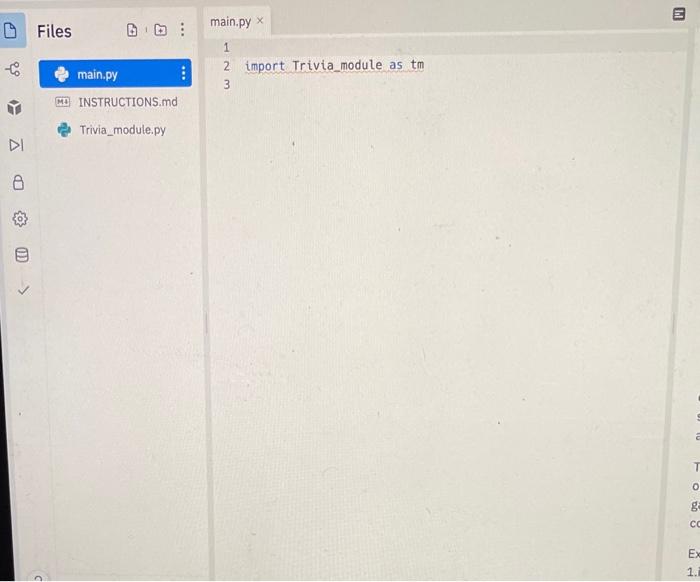Solved *** in python*** please start it in trivia_module.py | Chegg.com