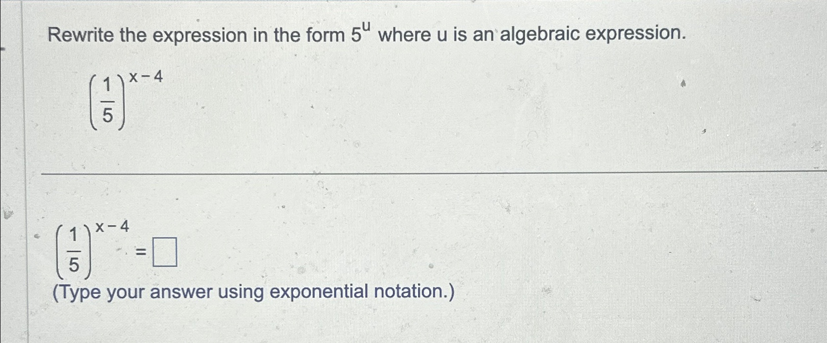 Solved Rewrite the expression in the form 5u ﻿where u ﻿is an | Chegg.com