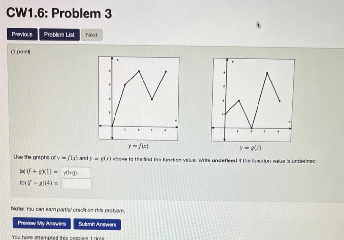 Solved Use the graphs of y=f(x) and y=g(x) above to the find | Chegg.com