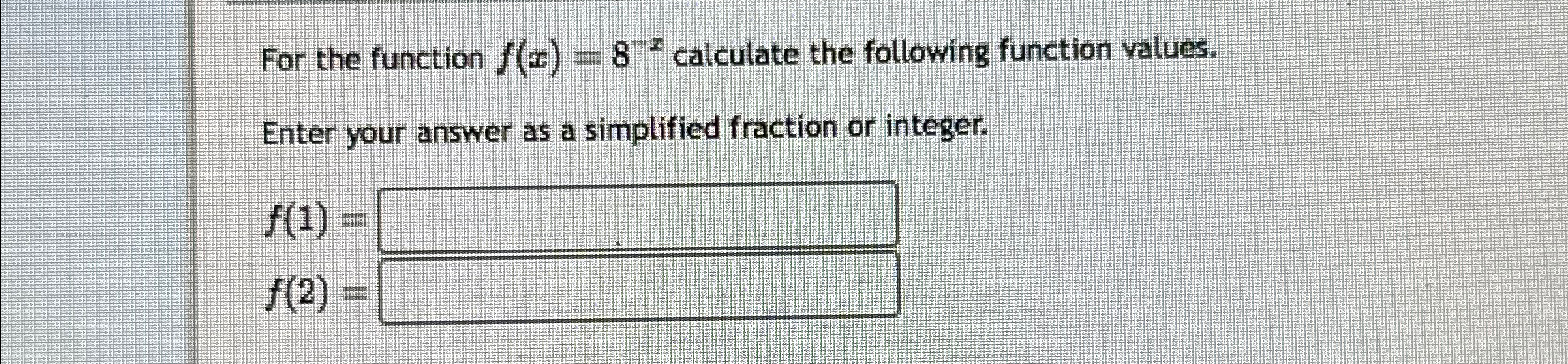 Solved For the function f(x)=8-x ﻿calculate the following | Chegg.com
