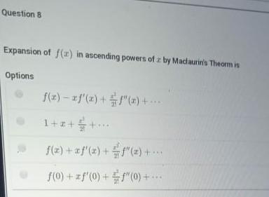 Solved Expansion of f(z) in ascending powers of by | Chegg.com