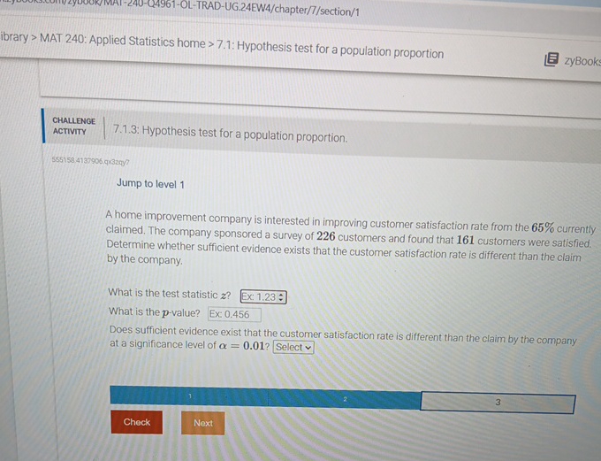 Solved ibrary > ﻿MAT 240: Applied Statistics home > 7.1: | Chegg.com