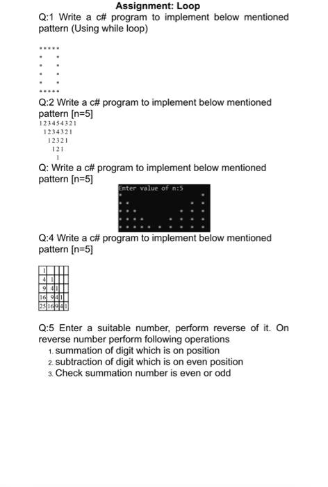 Solved Assignment Loop Q1 Write A C Program To Implement 0667