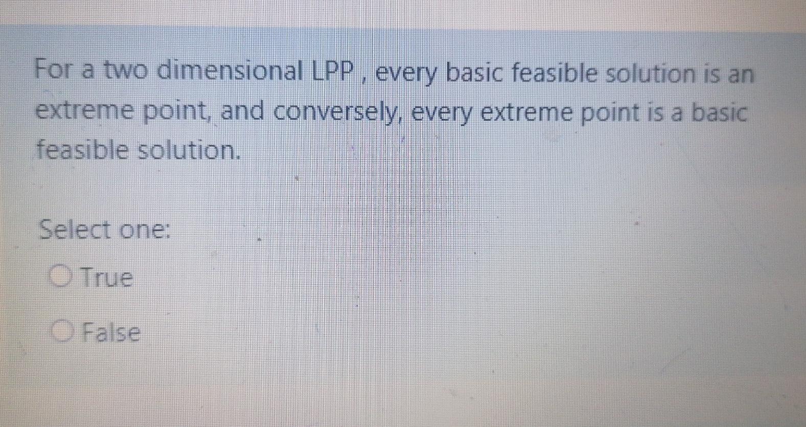 Solved For a two dimensional LPP, every basic feasible | Chegg.com