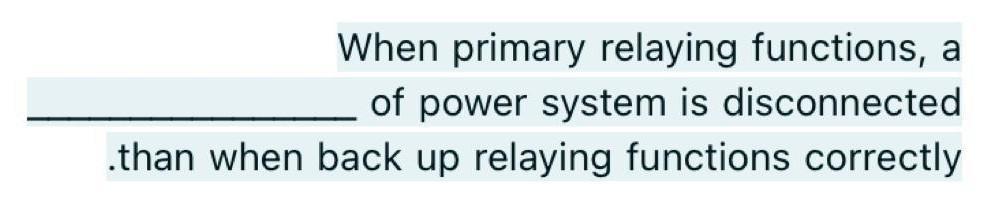 Solved When primary relaying functions, a of power system is | Chegg.com