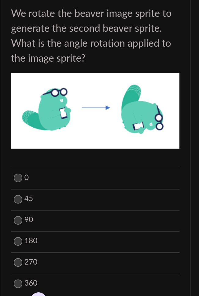 We rotate the beaver image sprite to generate the | Chegg.com
