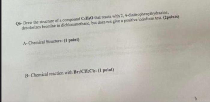 Solved Draw the structure of a compound c5h8o that 2, | Chegg.com