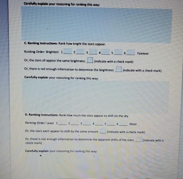 Solved Astronomy Raniding Task: Parallax Exercise #1 | Chegg.com