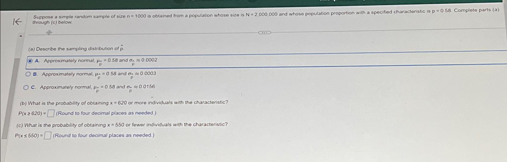 Solved through (c) ﻿below.(a) ﻿Describe the sampling | Chegg.com