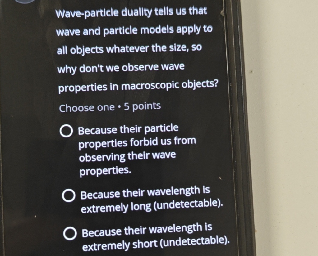 Solved Wave-particle duality tells us that wave and particle | Chegg.com