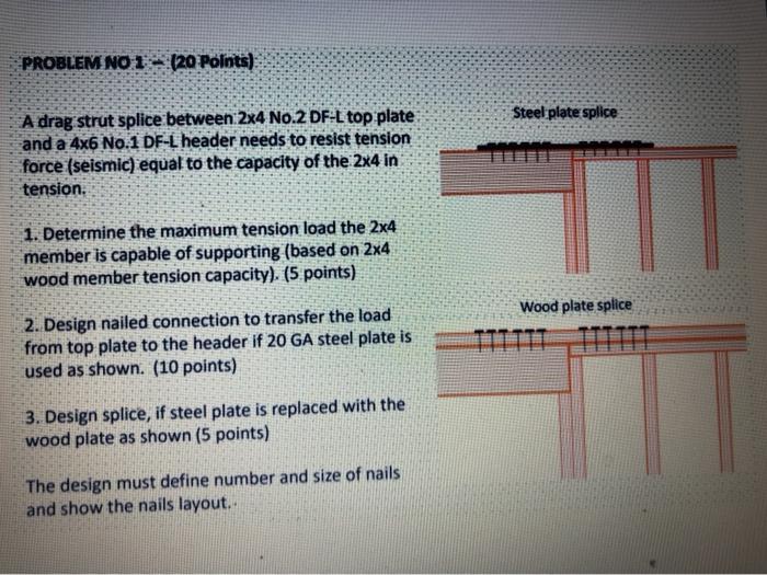 PROBLEM NO 1 - (20 Points) Steel plate splice A drag | Chegg.com
