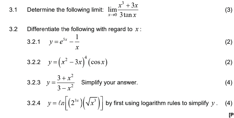 Solved 3.1 ﻿Determine the following limit: | Chegg.com