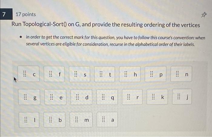 Solved Run Topological-Sort() on G, and provide the | Chegg.com