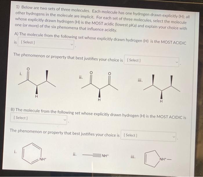 Solved i need help determining the acidity of hydrogens , | Chegg.com