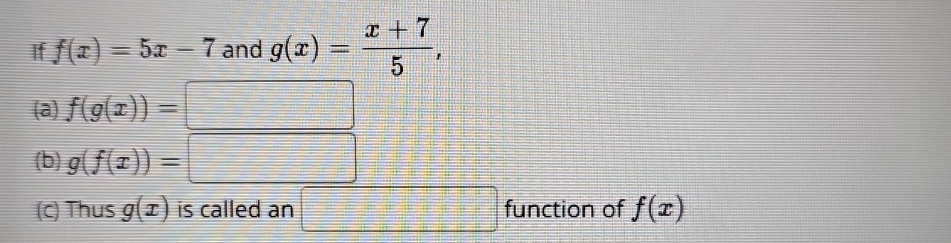 Solved If F X 5x 7 and