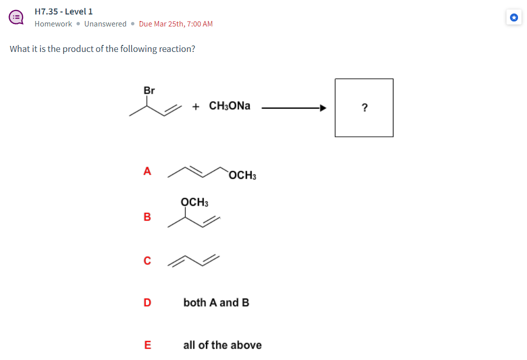 Solved :'H7.35 - ﻿Level 1Homework * ﻿Unanswered * ﻿Due Mar | Chegg.com