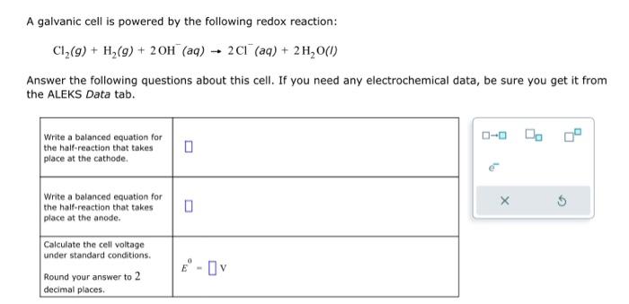 [Solved]: additional info below A galvanic cell is powered b
