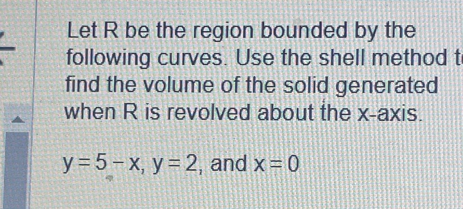 Solved Let R ﻿be the region bounded by the following curves. | Chegg.com