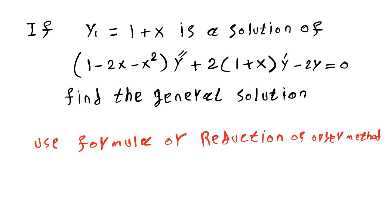 Solved If y1=1+x ﻿is a solution | Chegg.com