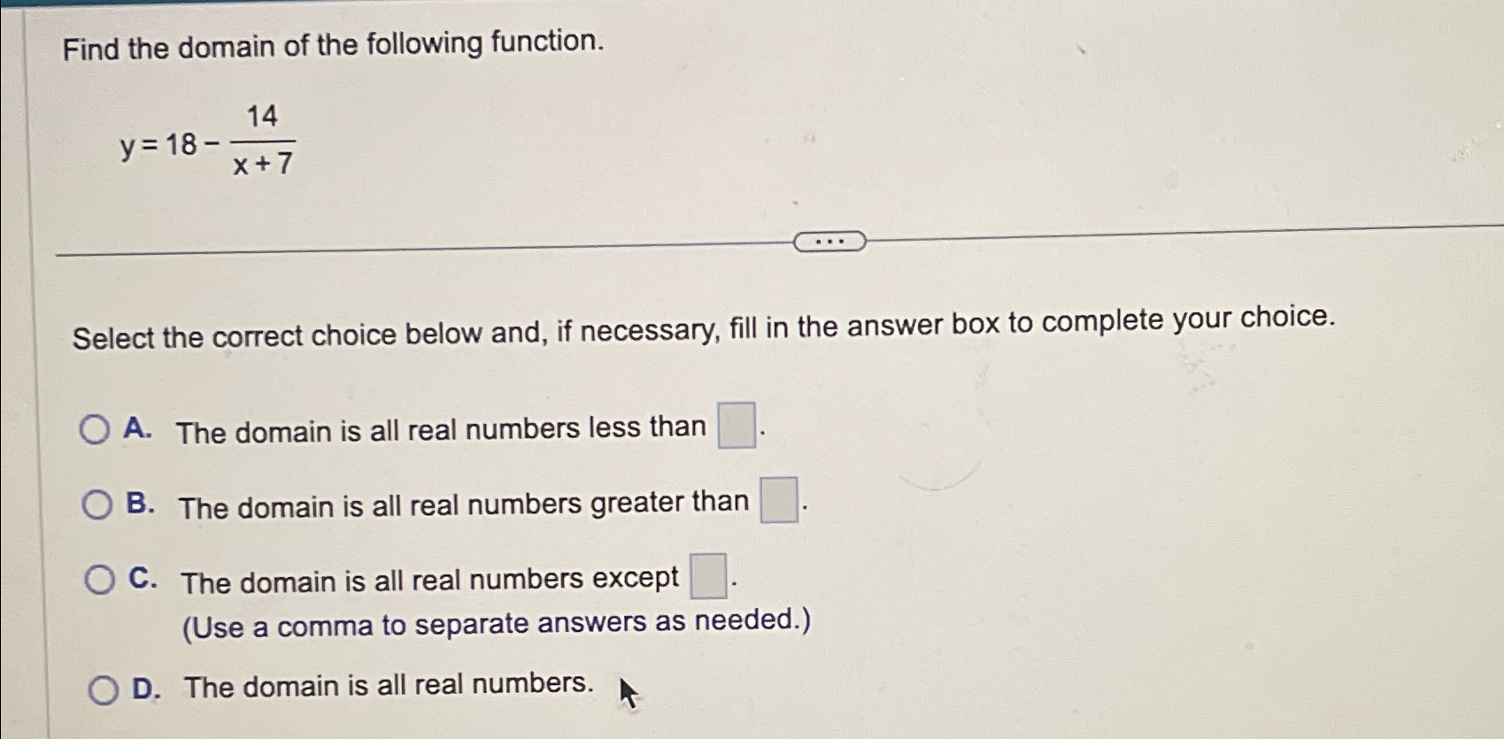 Solved Find the domain of the following | Chegg.com