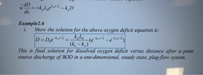 Solved dD dx = +k, Leksx/ "-kD Example2.6 Show the solution | Chegg.com