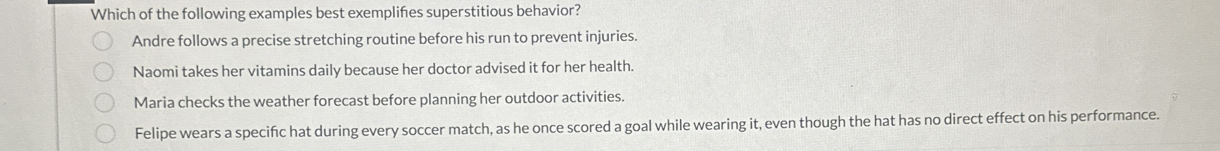 Solved Which of the following examples best exemplifies | Chegg.com