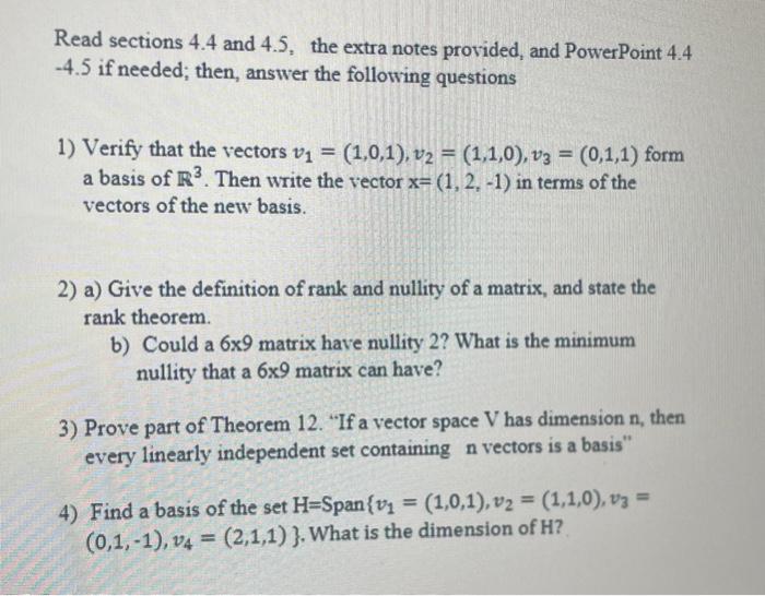 Solved Read sections 4.4 and 4.5 , the extra notes provided, | Chegg.com