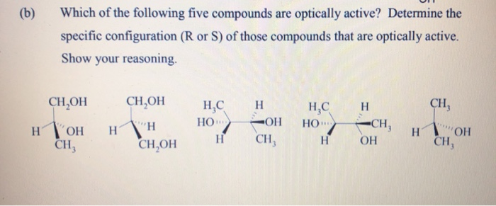 Solved Which of the following five compounds are optically | Chegg.com