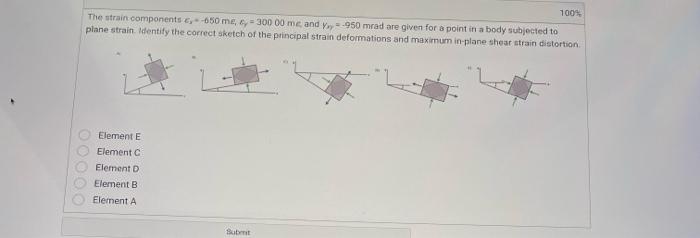 Solved The atrain components ε2−−650me,εy=30000me and | Chegg.com