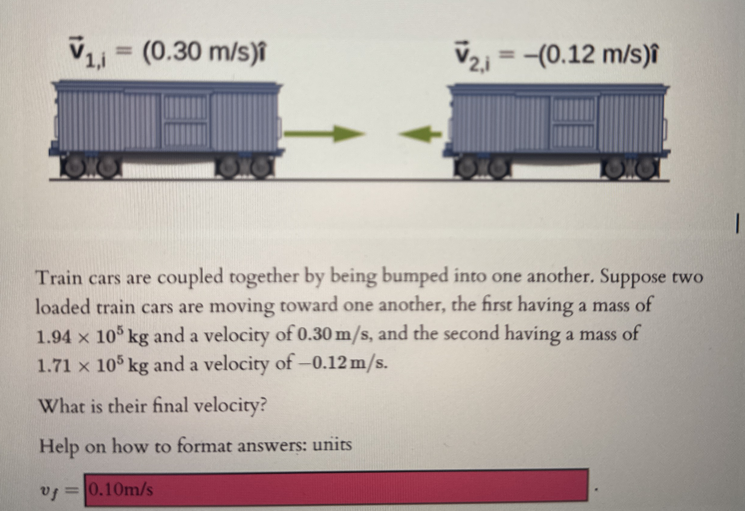 Solved Train cars are coupled together by being bumped into | Chegg.com