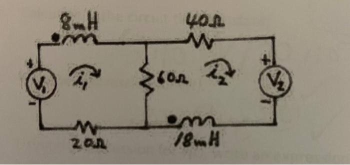 Solved Write loop equations for I1 and I2 (the current in | Chegg.com