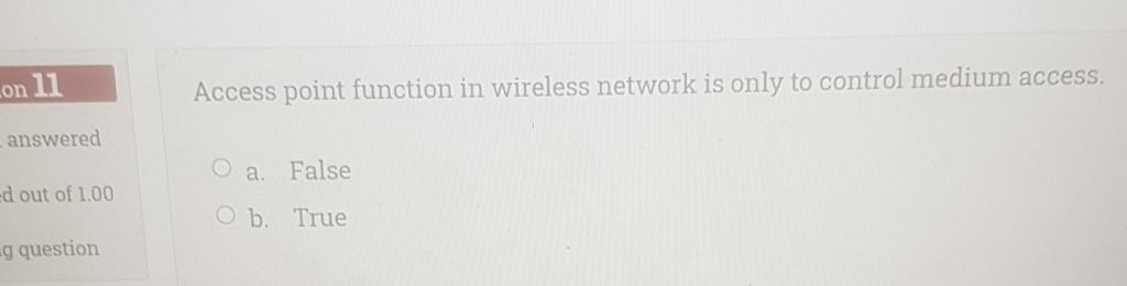 Solved on li Access point function in wireless network is | Chegg.com