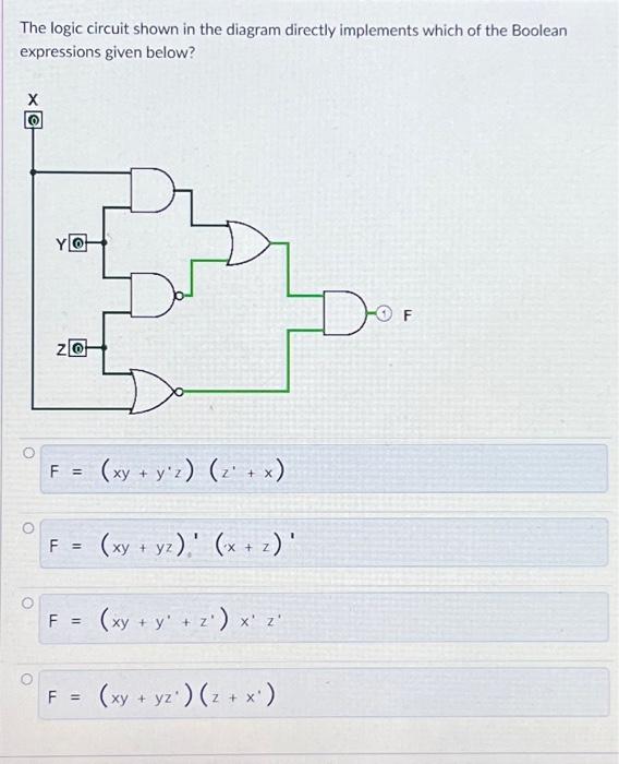 Solved The logic circuit shown in the diagram directly | Chegg.com