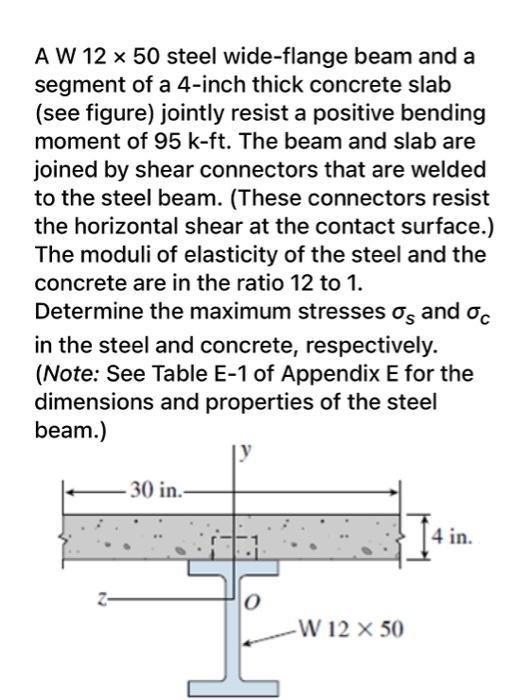 Solved A W 12 x 50 steel wide-flange beam and a segment of a | Chegg.com