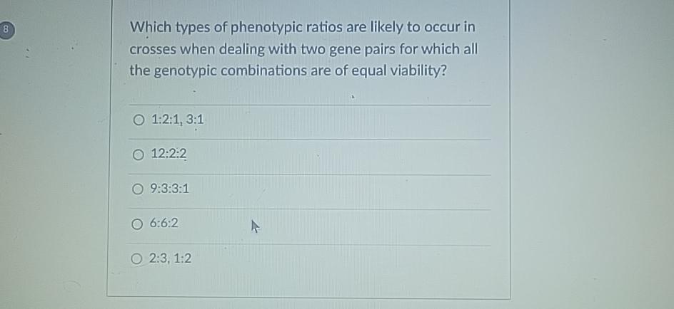 Solved Which types of phenotypic ratios are likely to occur | Chegg.com