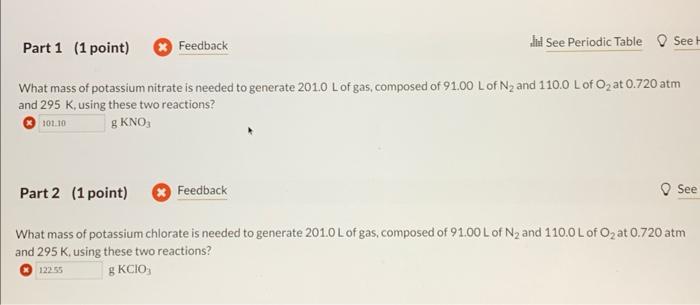 Solved What mass of potassium nitrate is needed to generate | Chegg.com