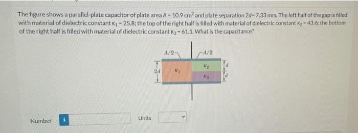 Solved The figure shows a parallel-plate capacitor of plate | Chegg.com
