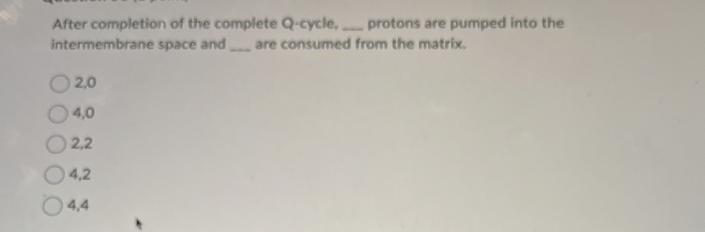 Solved After completion of the complete Q-cycle, q, ﻿protons | Chegg.com