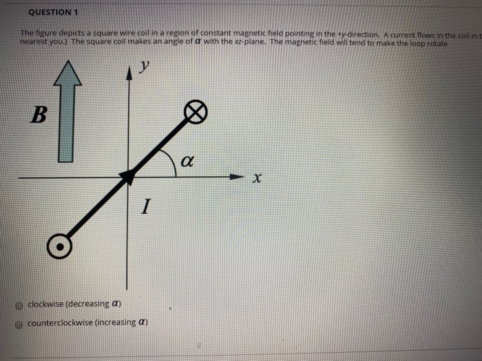 Solved QUESTION 1 The figure depicts a square wire coil in a | Chegg.com