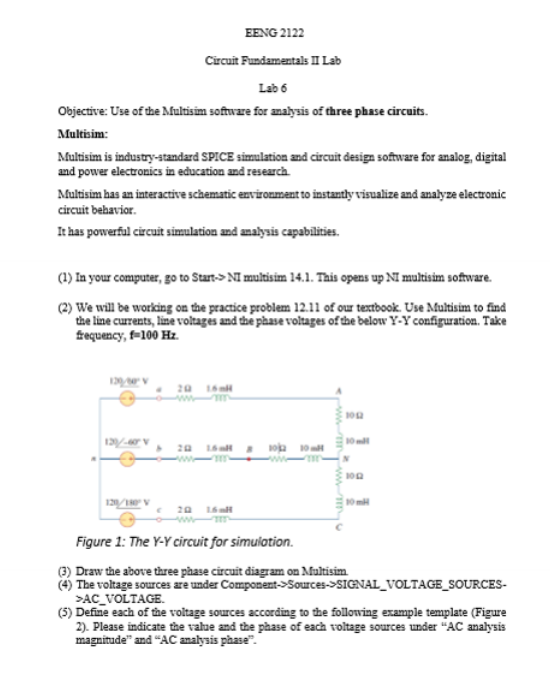 Solved Lab on three phase circuit in Multism(6) ﻿Please | Chegg.com