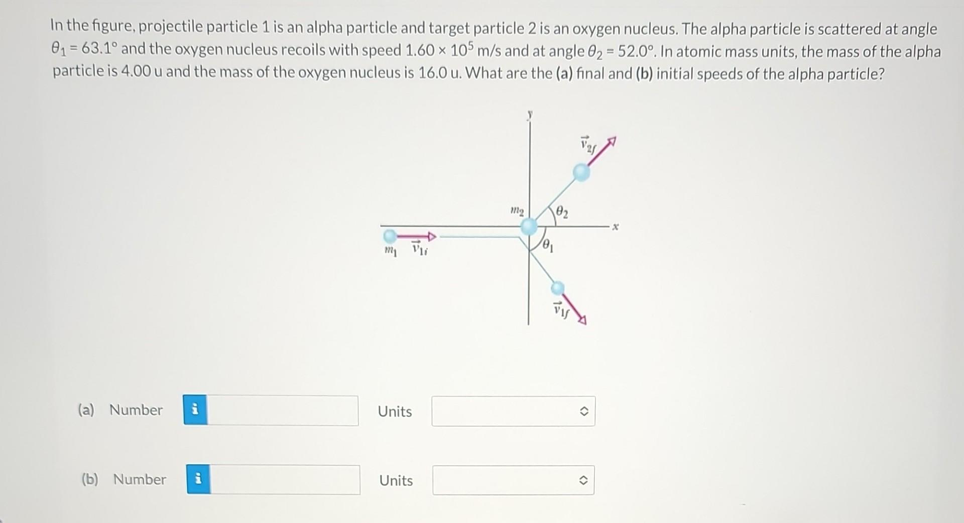 Solved In the figure, projectile particle 1 is an alpha | Chegg.com