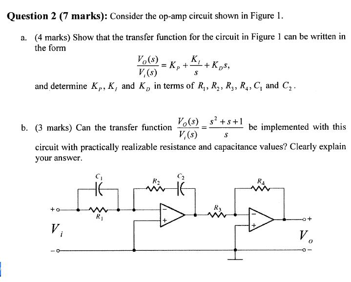 Solved a) the transfer functions can easily be realized as a | Chegg.com
