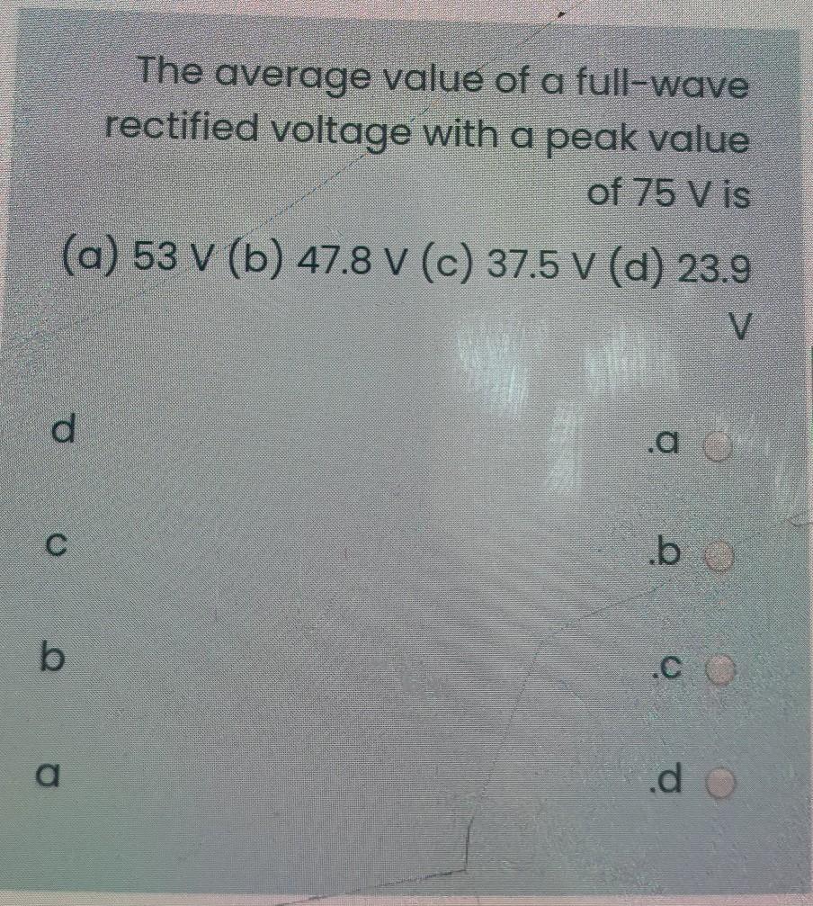 Solved The average value of a full-wave rectified voltage | Chegg.com