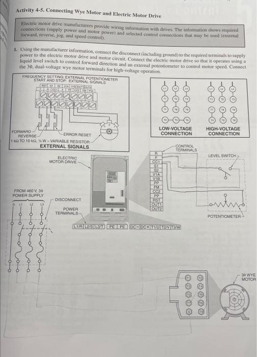 Solved Hlectric motor drive manufecturers provide wiring | Chegg.com