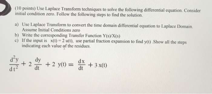 Solved (10 points) Use Laplace Transform techniques to solve | Chegg.com