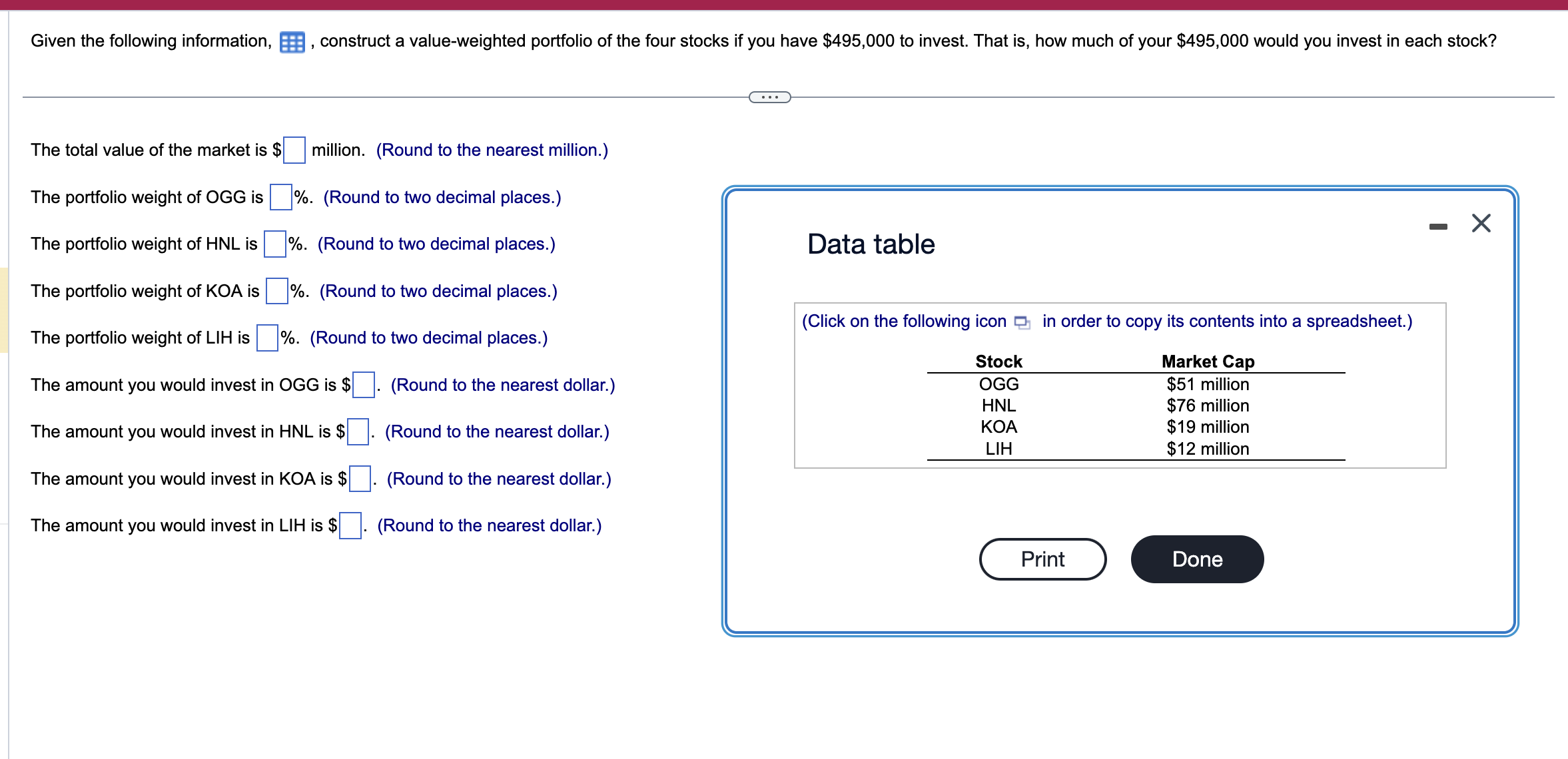 Solved Given the following information, , ﻿construct a | Chegg.com